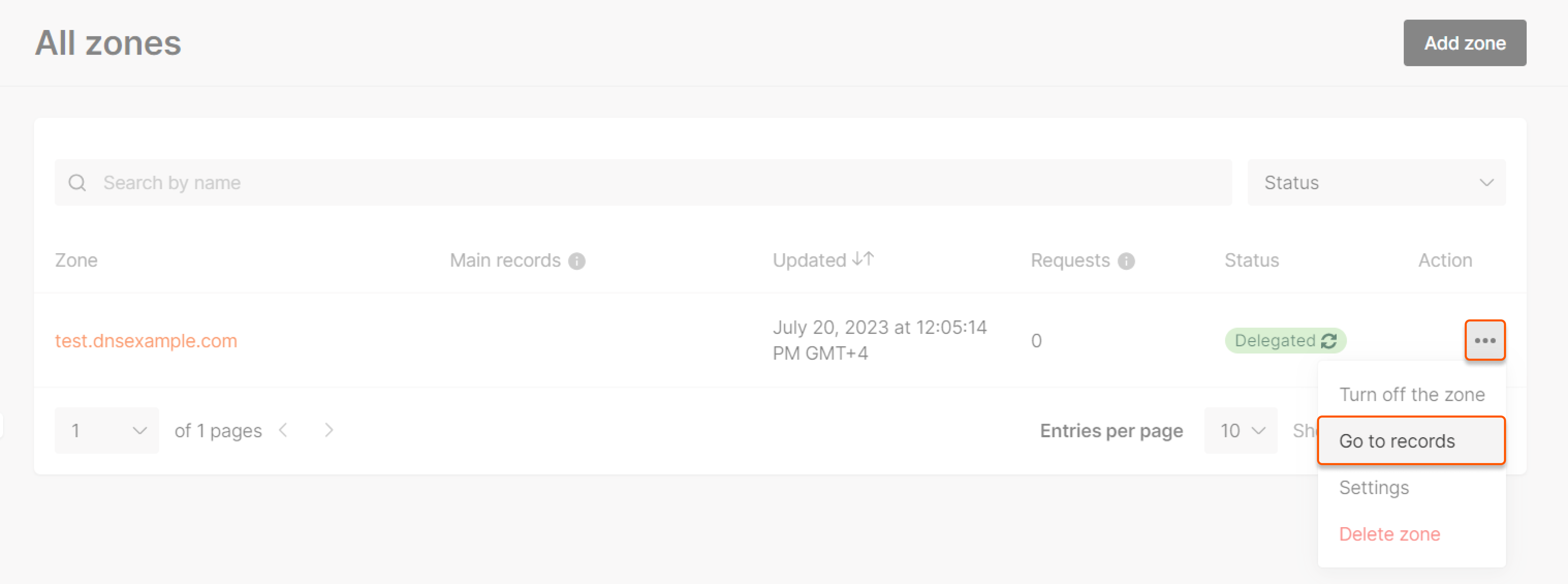 A DNS zone creation | Gcore